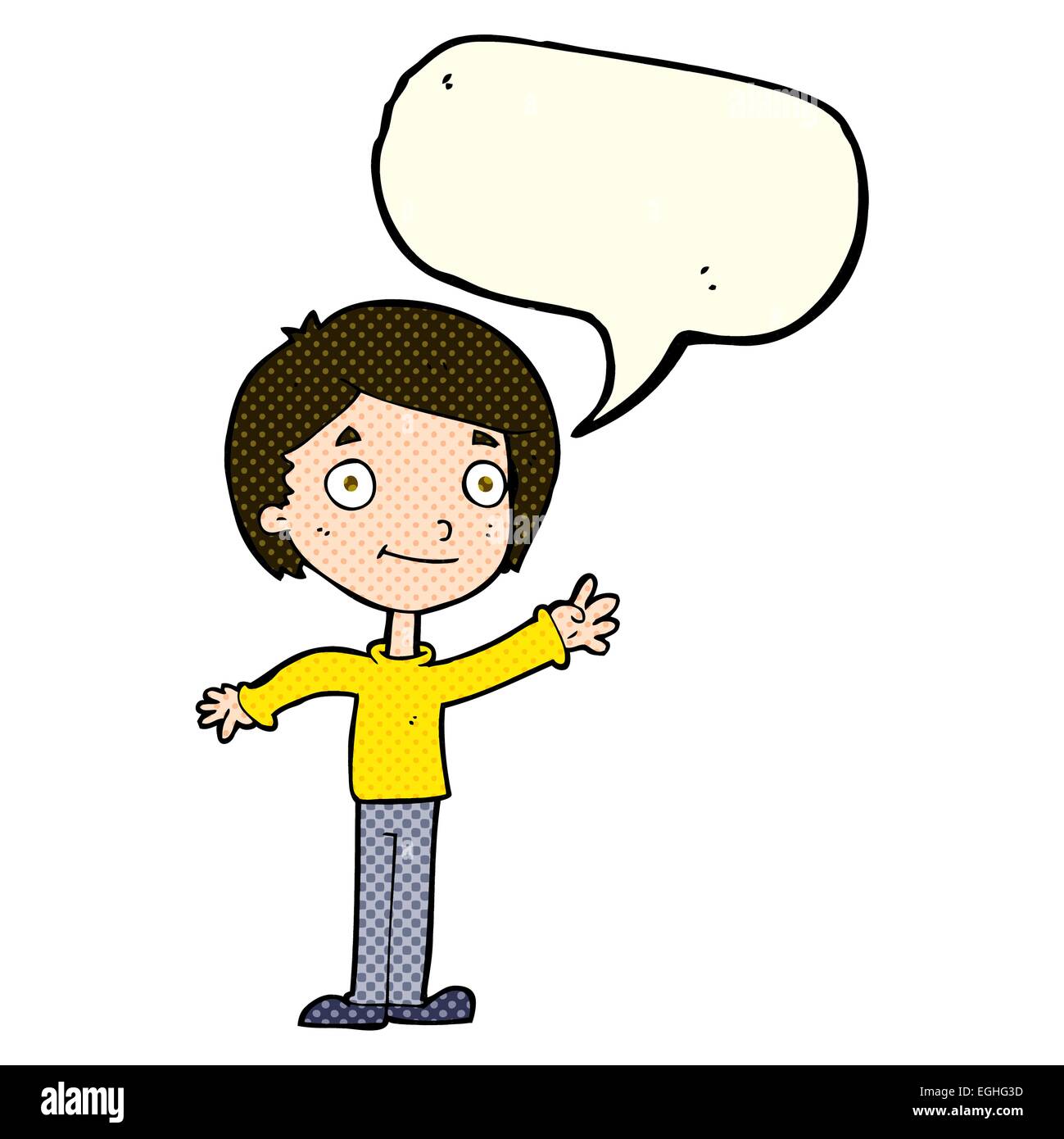 cartoon happy boy with speech bubble Stock Vector Image & Art - Alamy