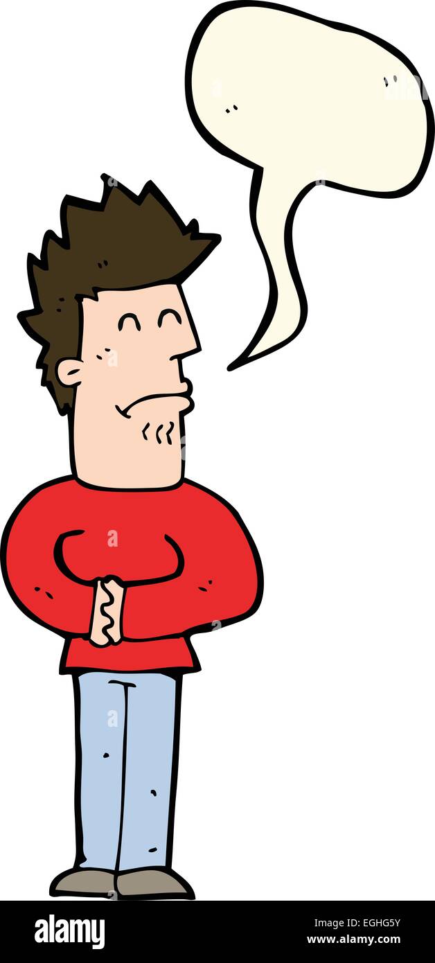 cartoon nervous man with speech bubble Stock Vector Image & Art - Alamy