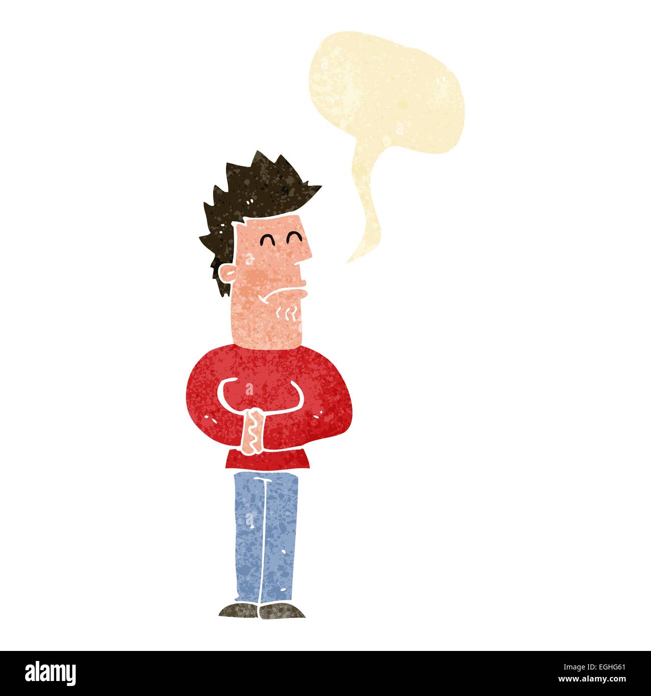 cartoon nervous man with speech bubble Stock Vector Image & Art - Alamy
