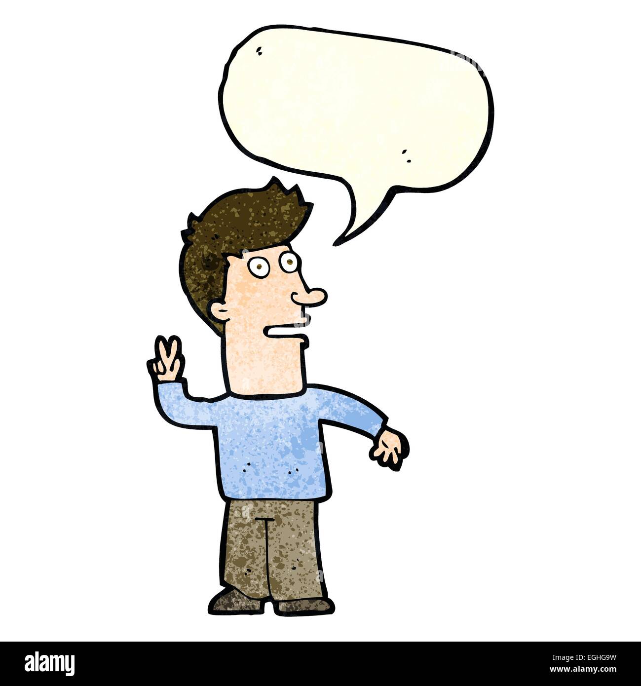Cartoon man making peace sign hi-res stock photography and images - Alamy