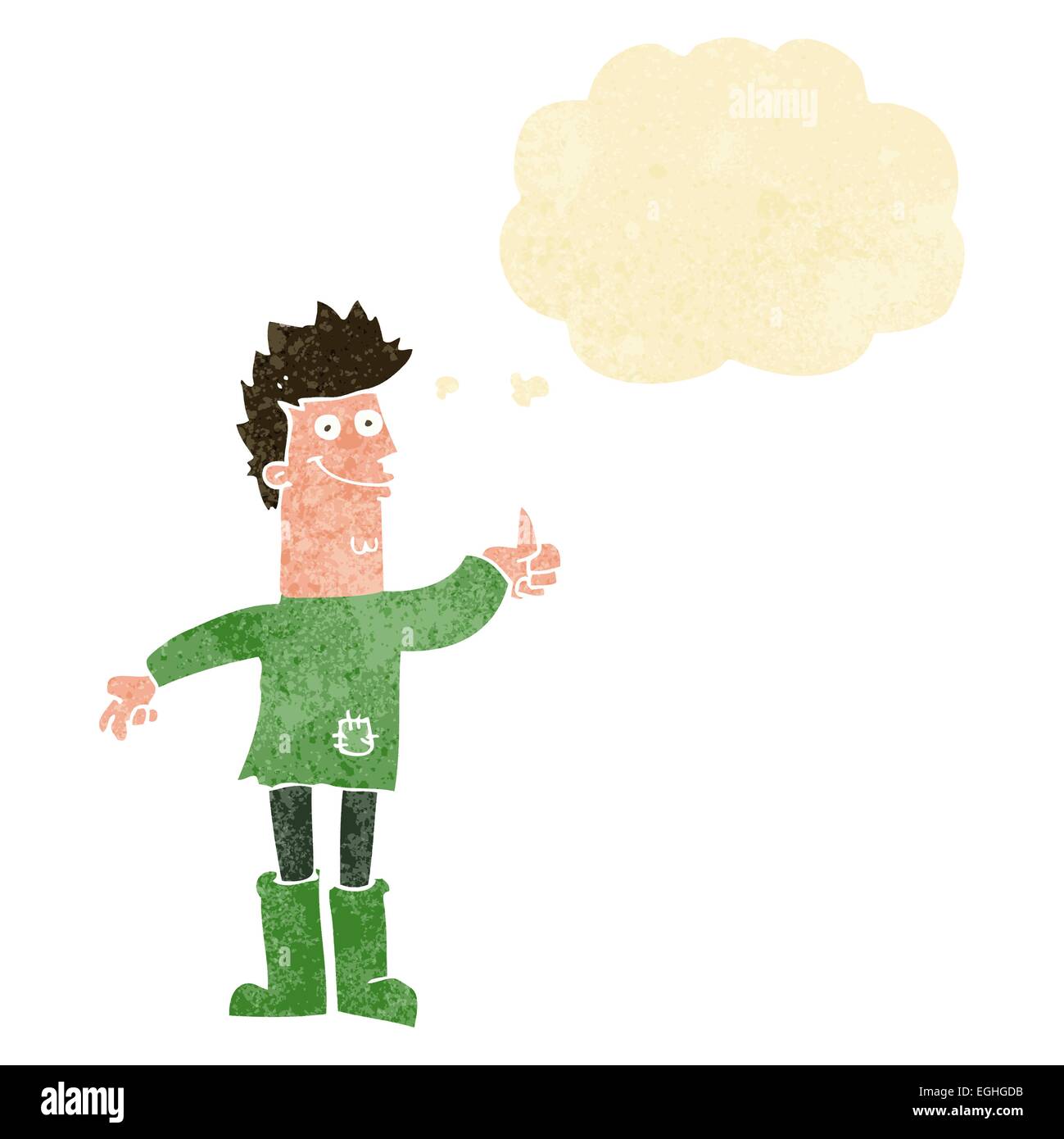Cartoon positive thinking man in Cut Out Stock Images & Pictures - Alamy