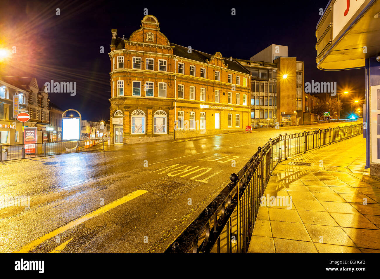 Radio Northampton Broadcasting House early hours of the morning Stock ...