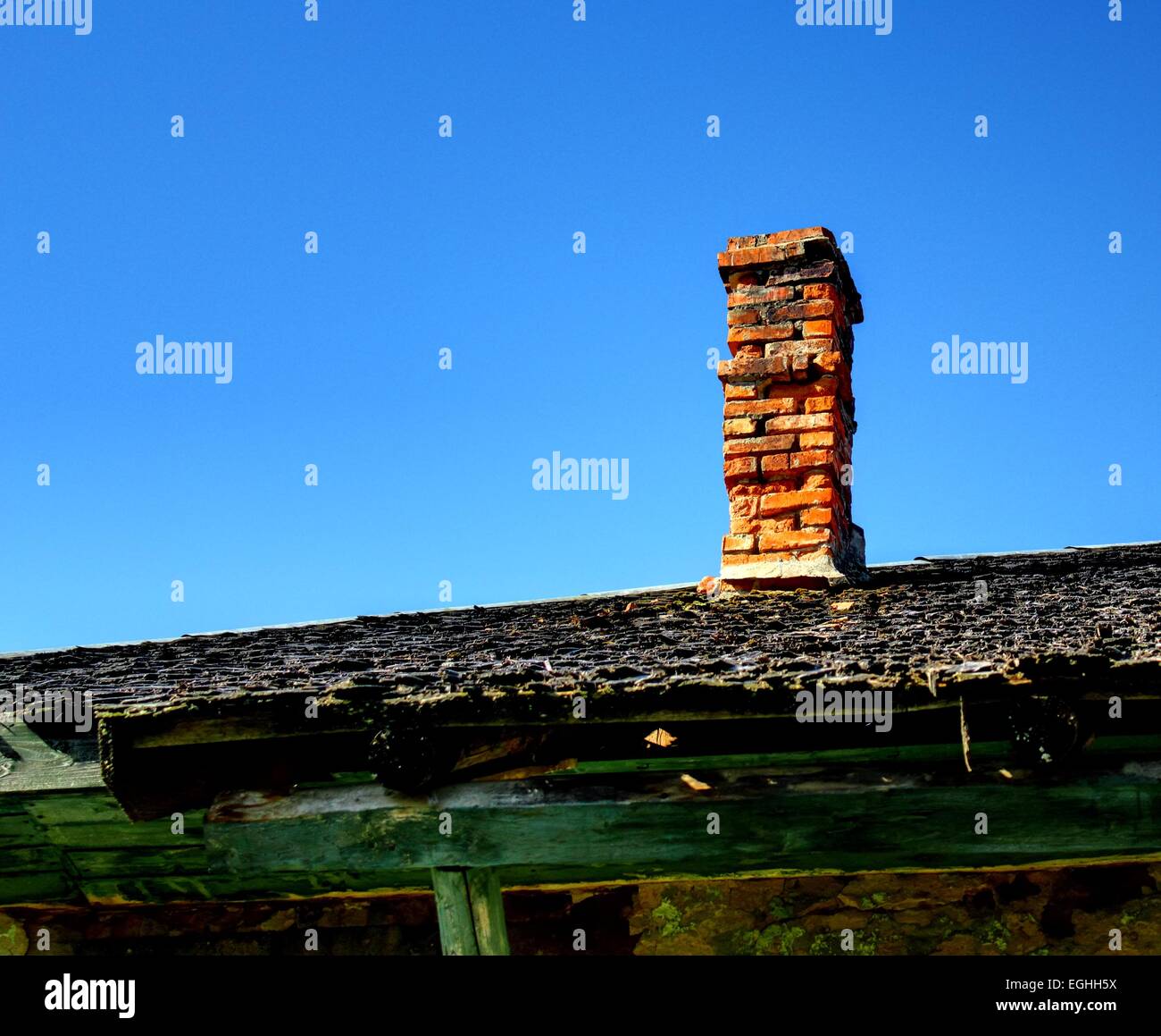 orange old chimney at an abandoned house Stock Photo - Alamy