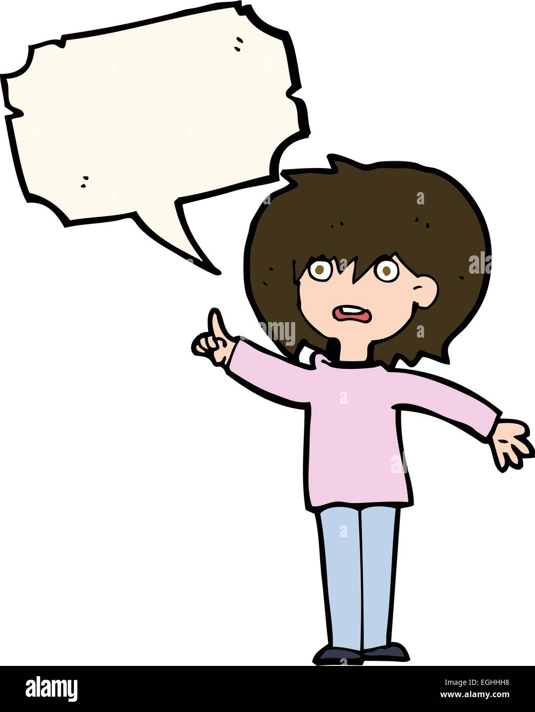 cartoon woman asking question with speech bubble Stock Vector Image ...