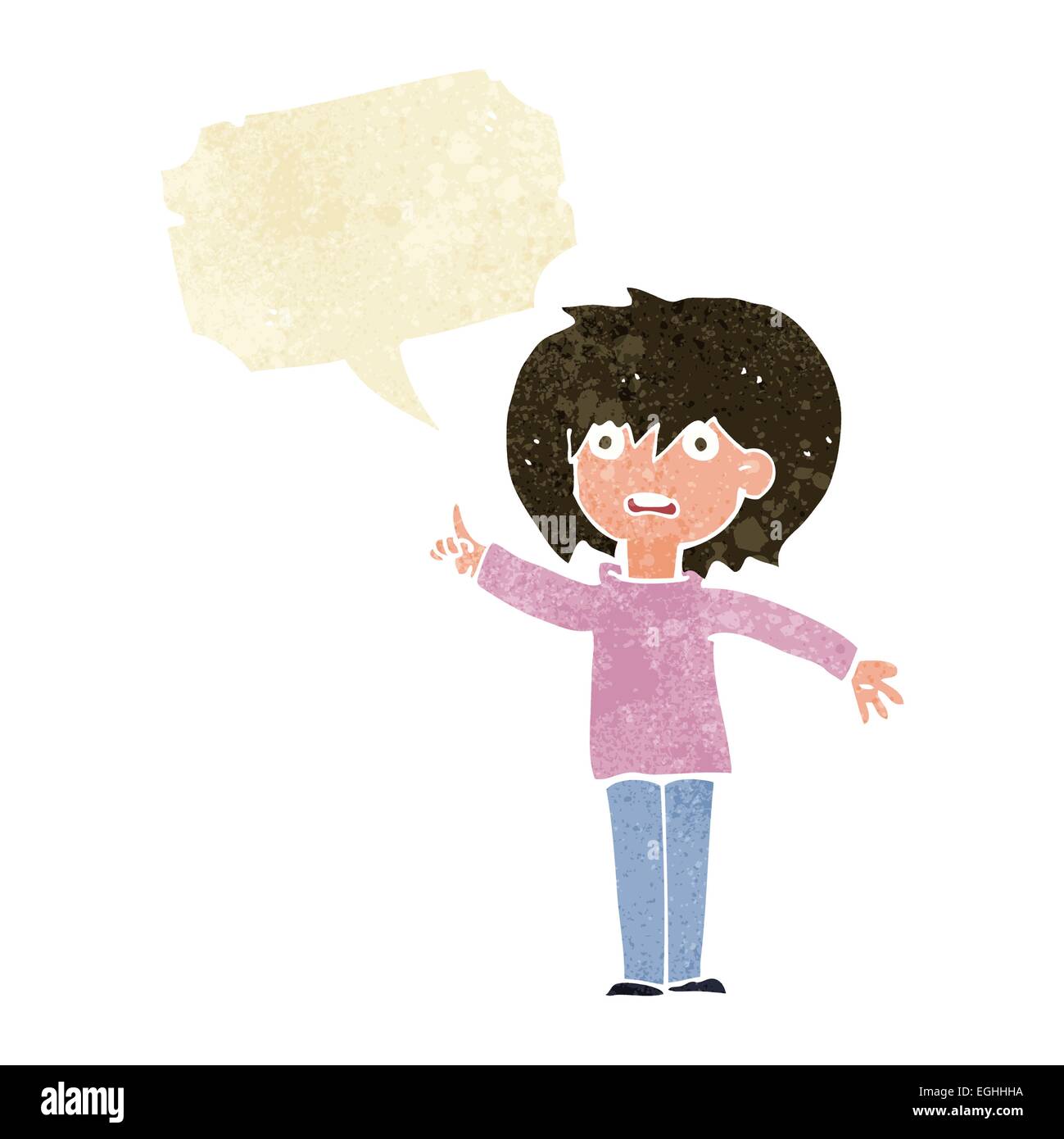 cartoon woman asking question with speech bubble Stock Vector Image ...