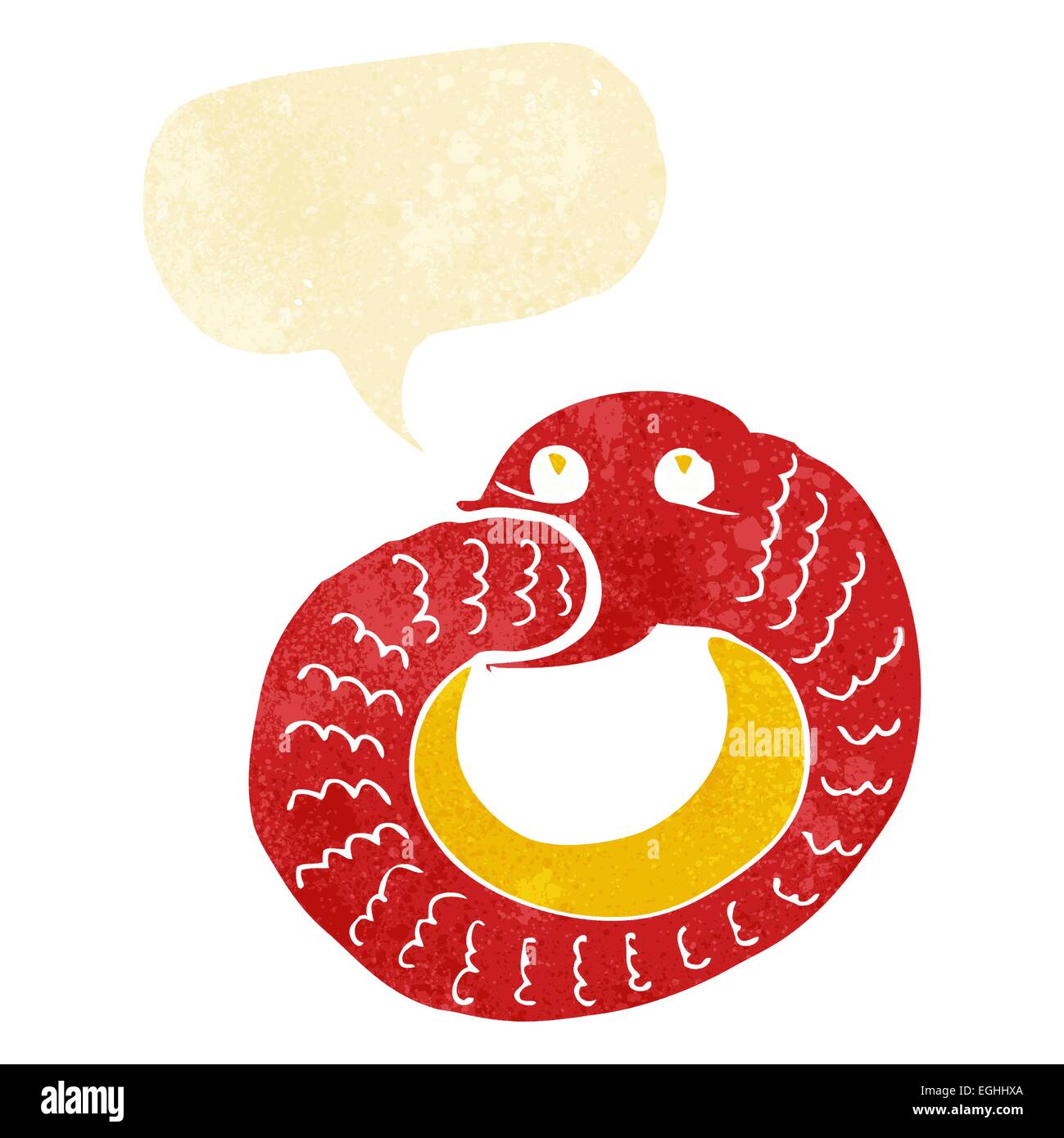 cartoon snake eating own tail with speech bubble Stock Vector Image ...