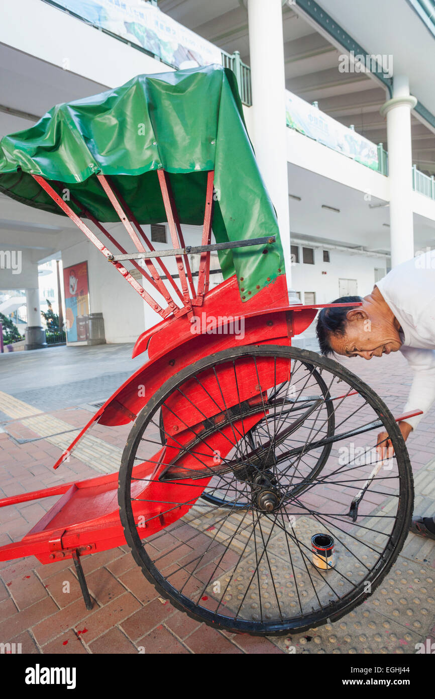 China, Hong Kong, Central, Chinese Rickshaws Stock Photo - Alamy