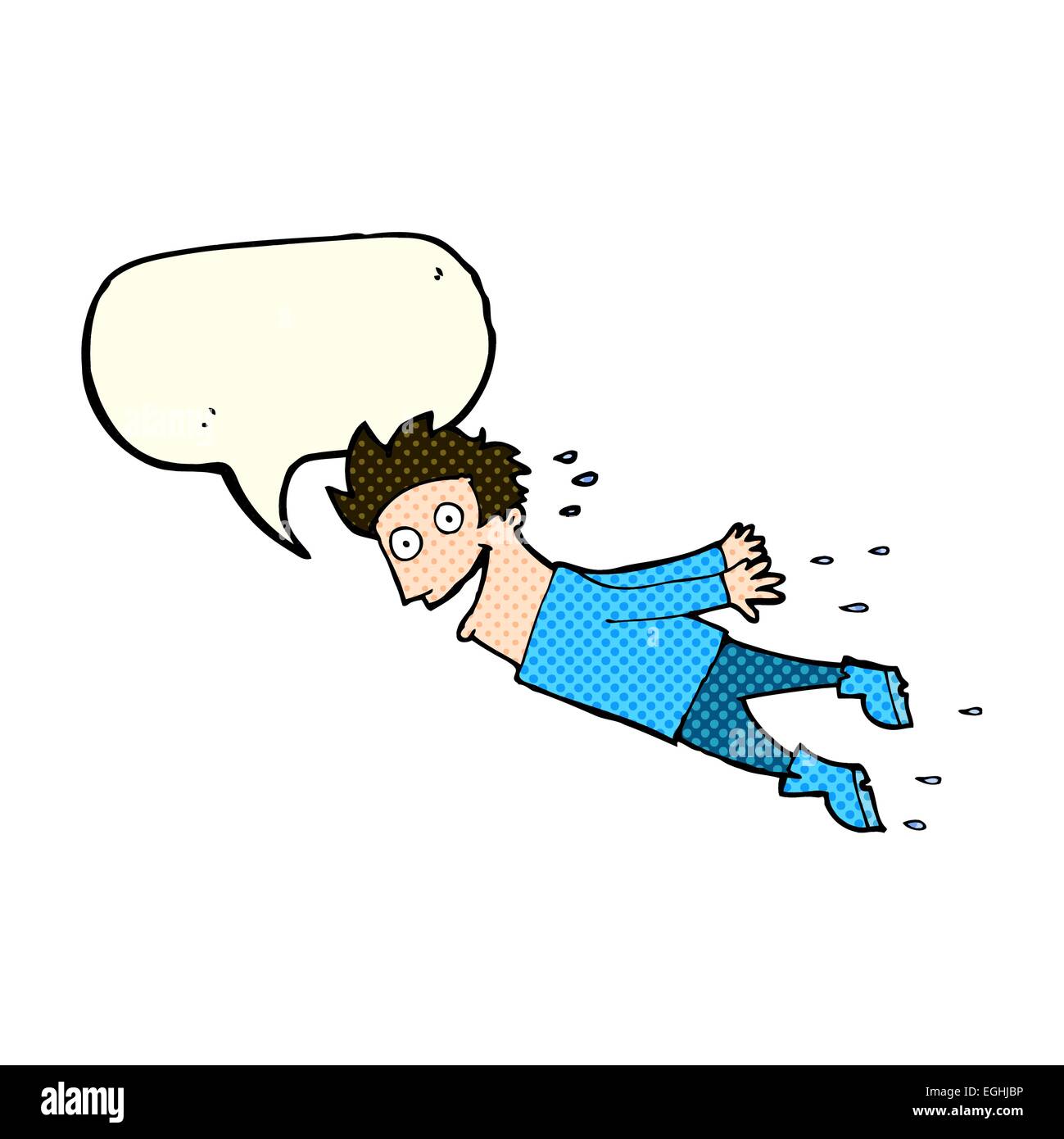 cartoon drenched man flying with speech bubble Stock Vector Image & Art ...