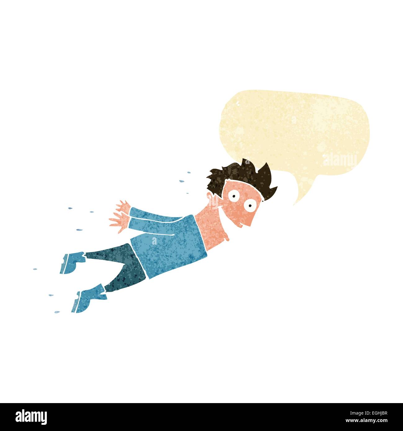 cartoon drenched man flying with speech bubble Stock Vector Image & Art ...