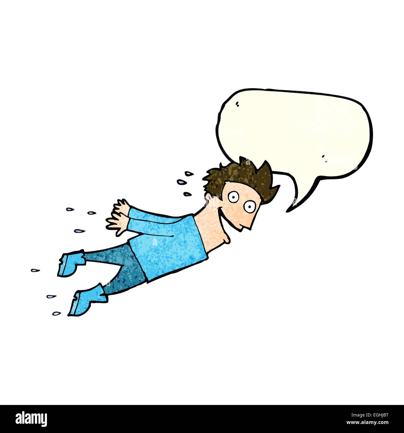 cartoon drenched man flying with speech bubble Stock Vector Image & Art ...
