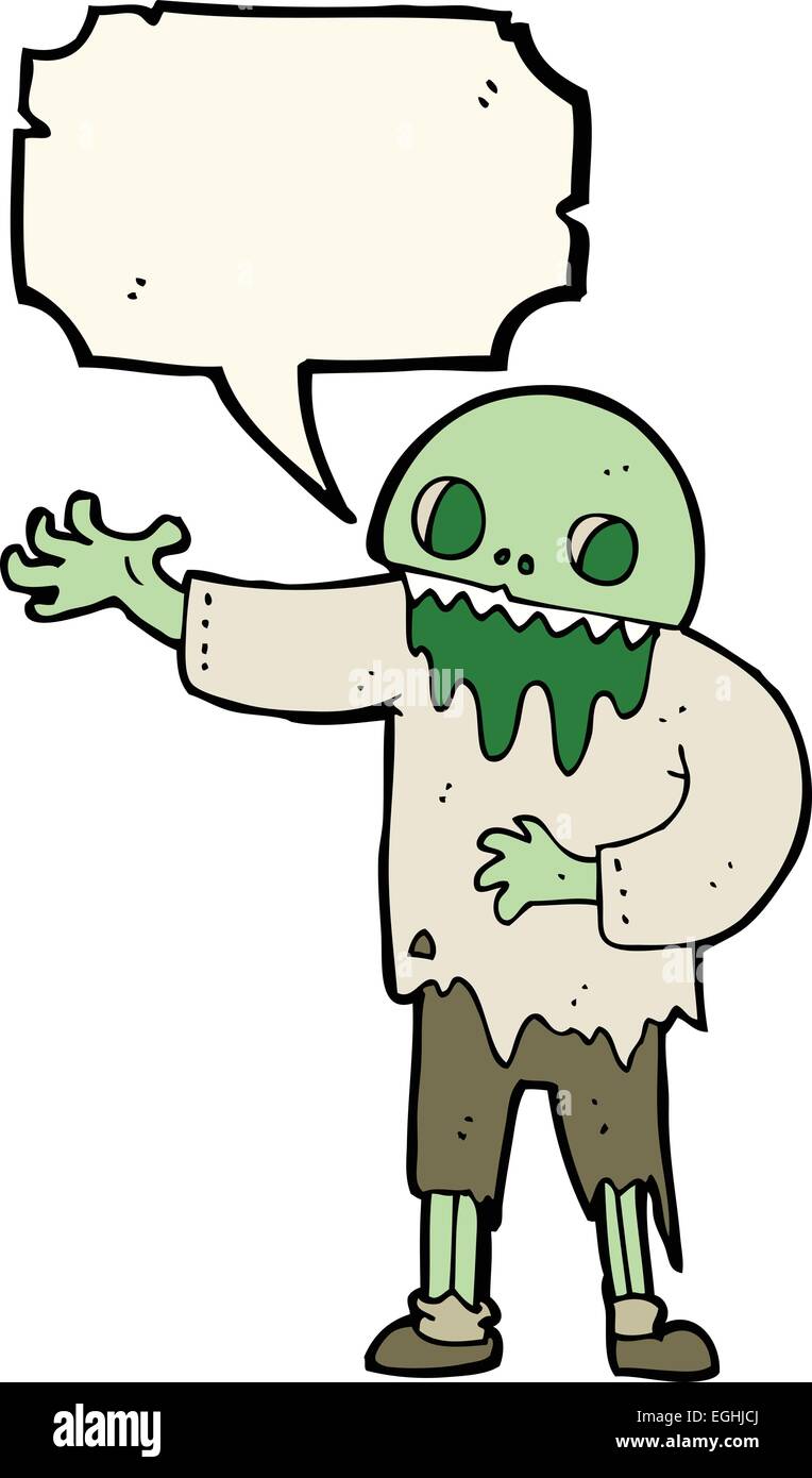 cartoon spooky zombie with speech bubble Stock Vector Image & Art - Alamy
