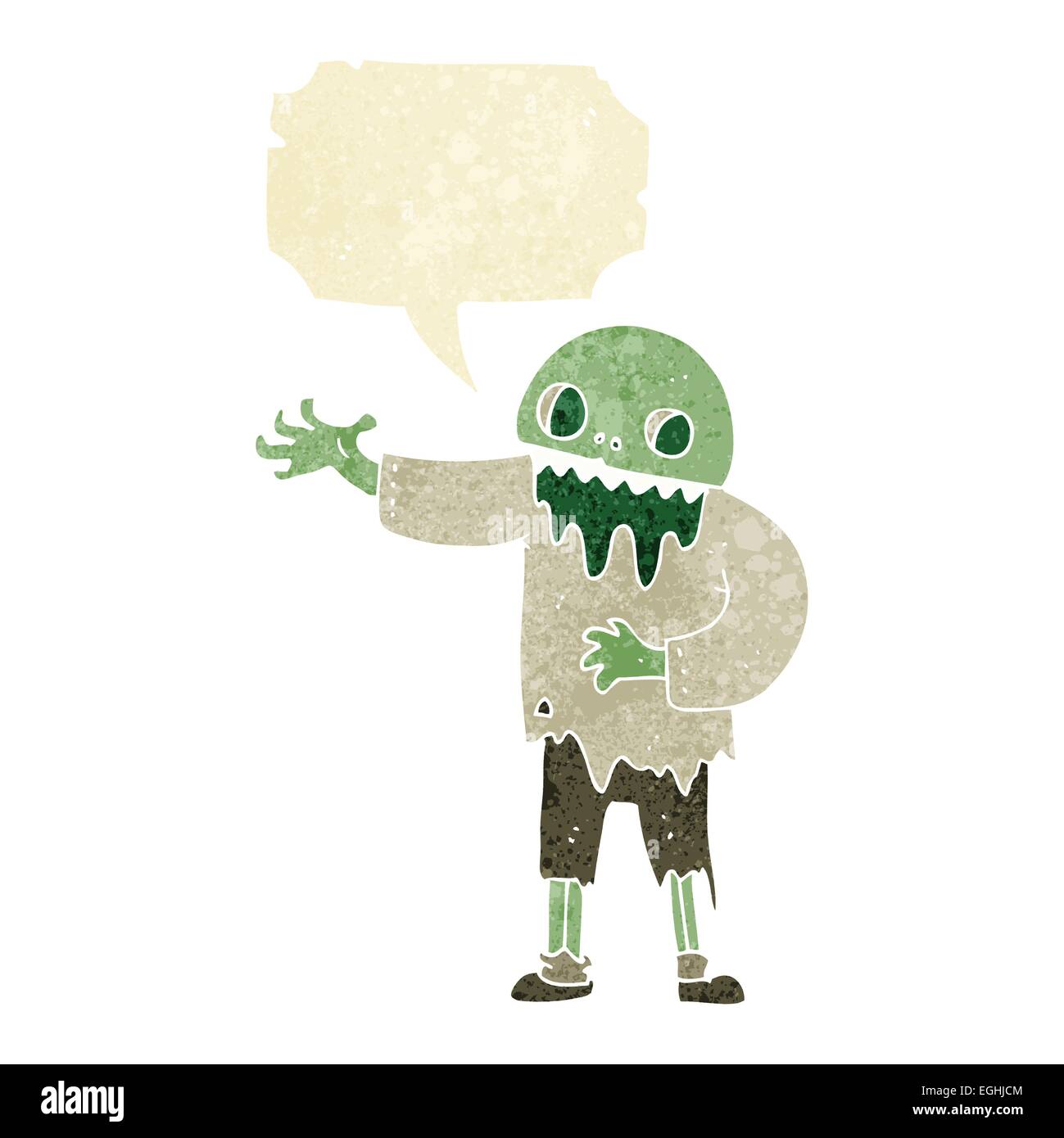 cartoon spooky zombie with speech bubble Stock Vector Image & Art - Alamy