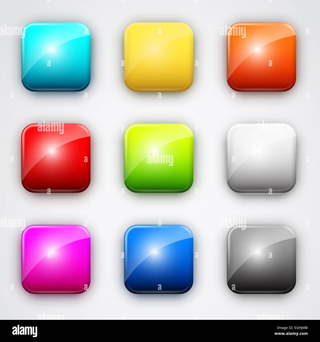 Bright green square button blue hi-res stock photography and images - Alamy