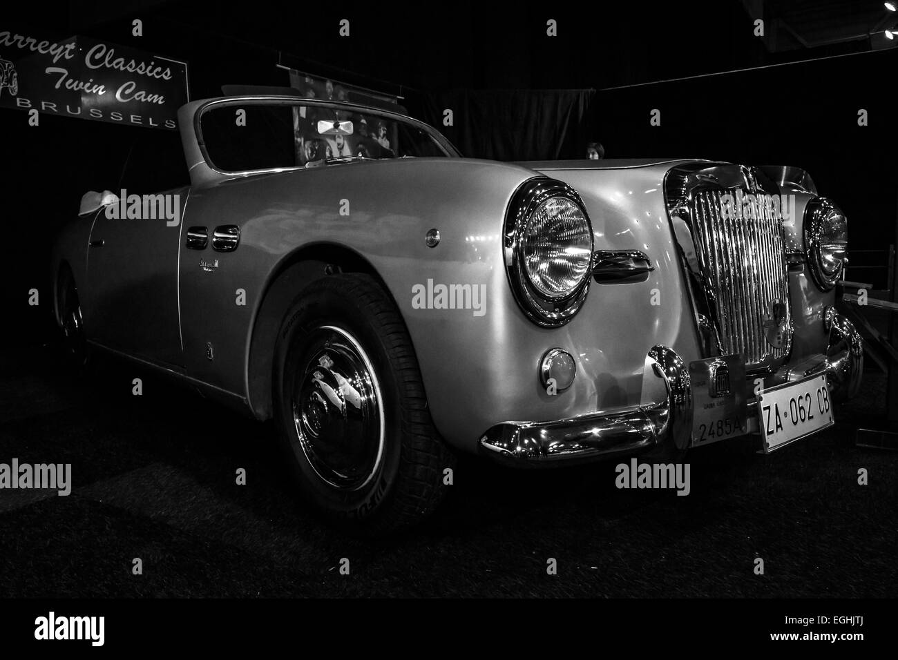 Roadster Siata Daina Trasformabile, 1952. Black and white Stock Photo ...