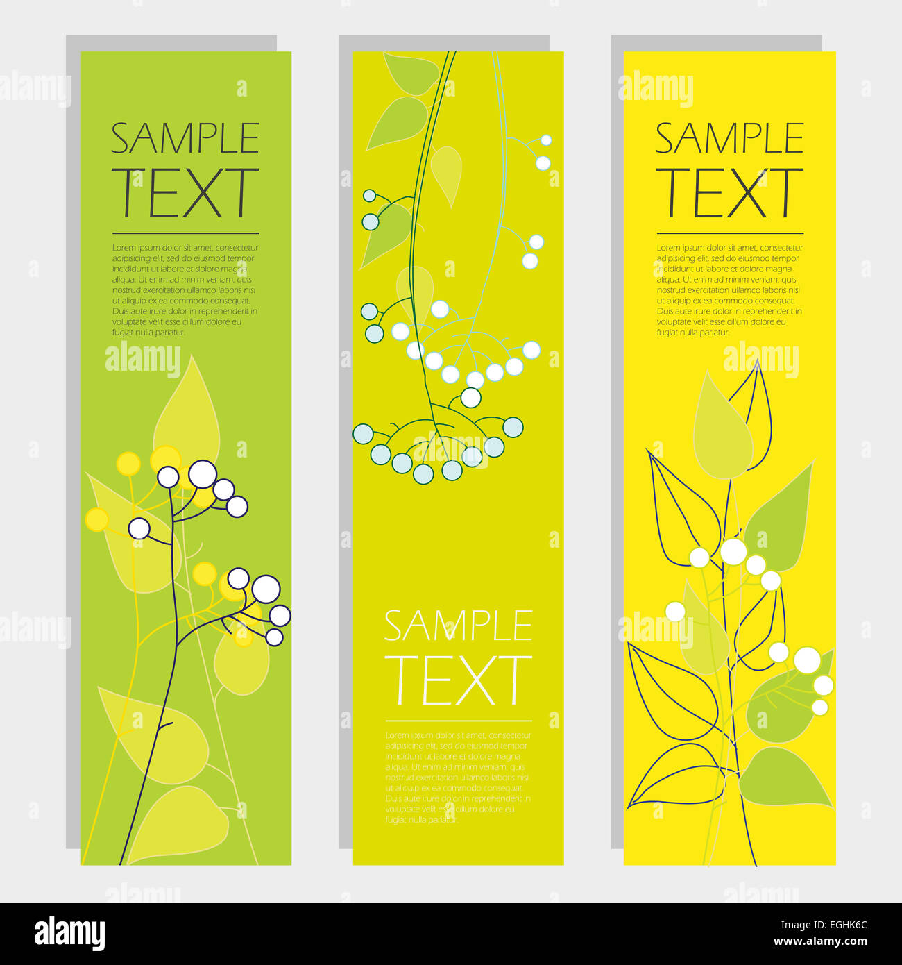 set of banners with floral elements Stock Photo - Alamy
