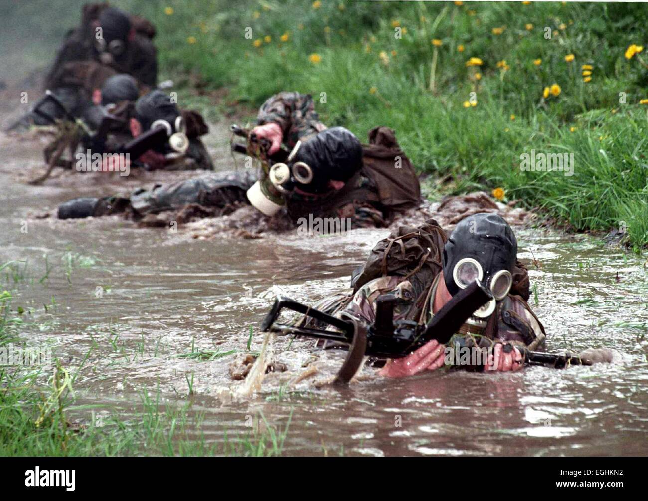 Russia. Russian Special Forces training. In picture: soldiers in gas ...