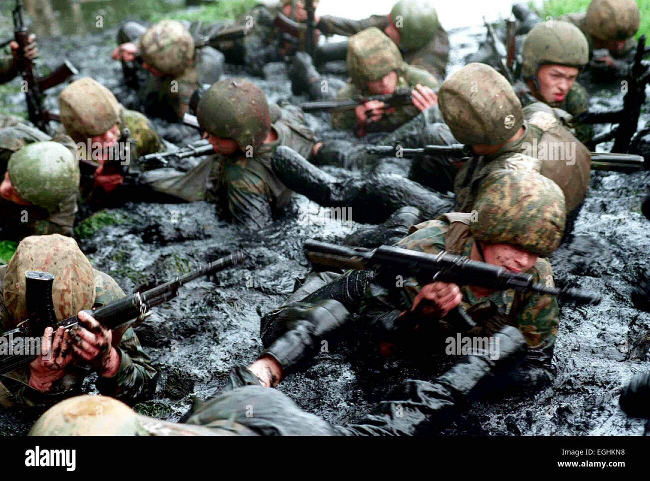 Russia. Russian Special Forces training. In picture: a group of ...