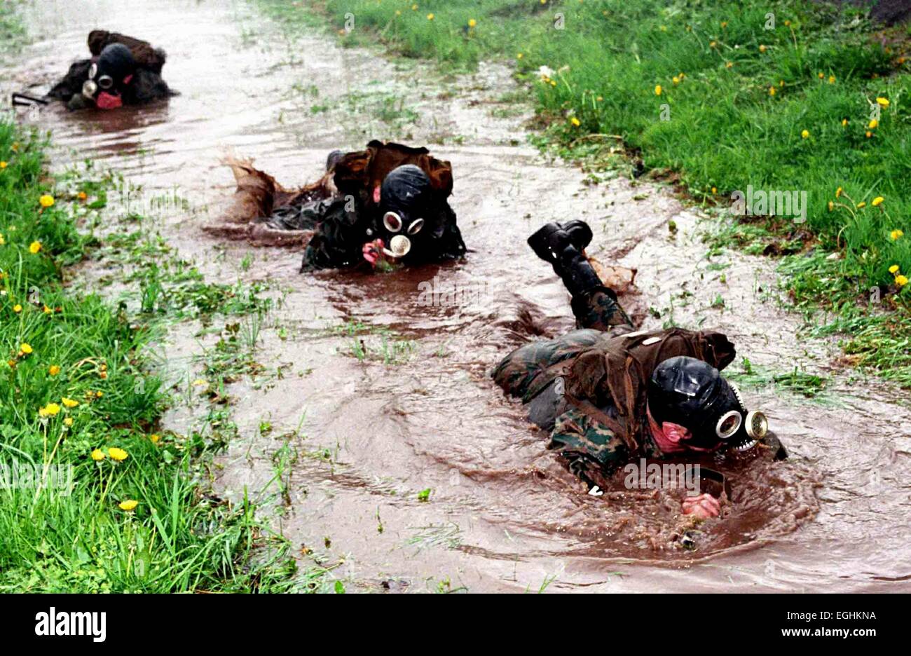 Russia. Russian Special Forces training. In picture: soldiers in gas ...