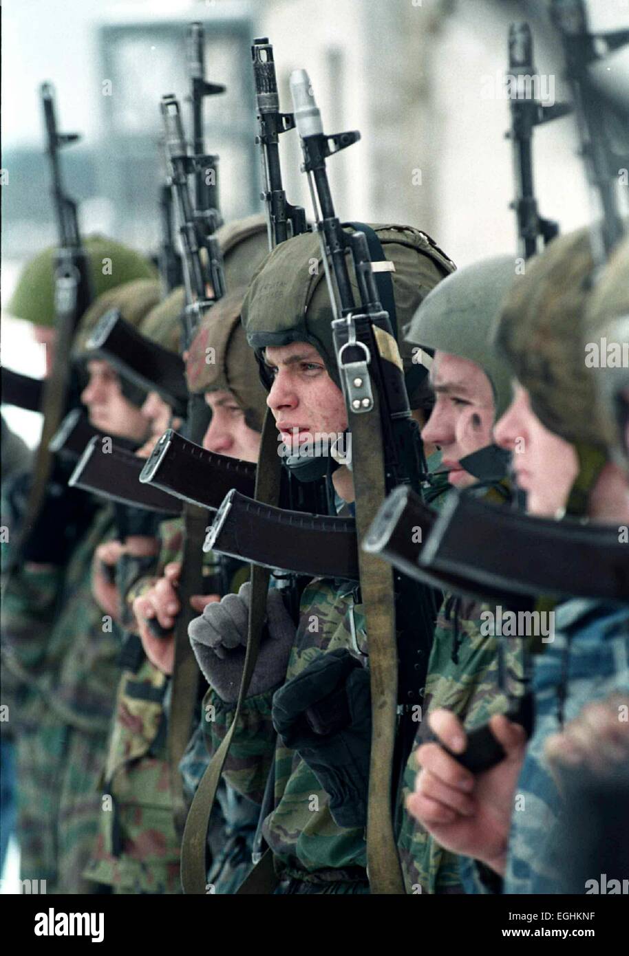 Russia. Russian Special Forces training. In picture: soldiers holding ...