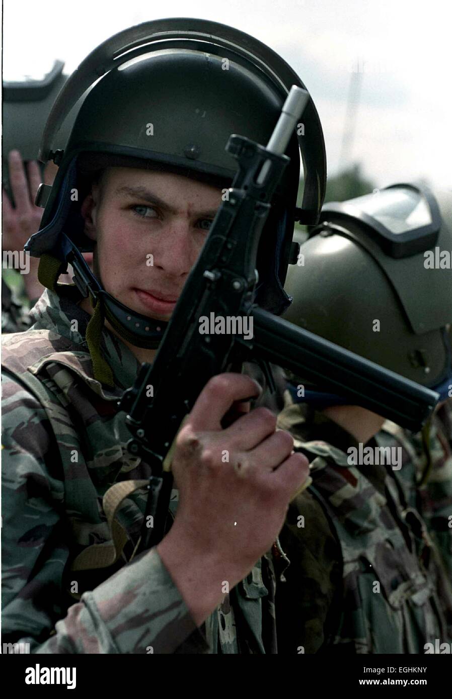 Russia. Russian Special Forces training. In picture: soldier in armored ...
