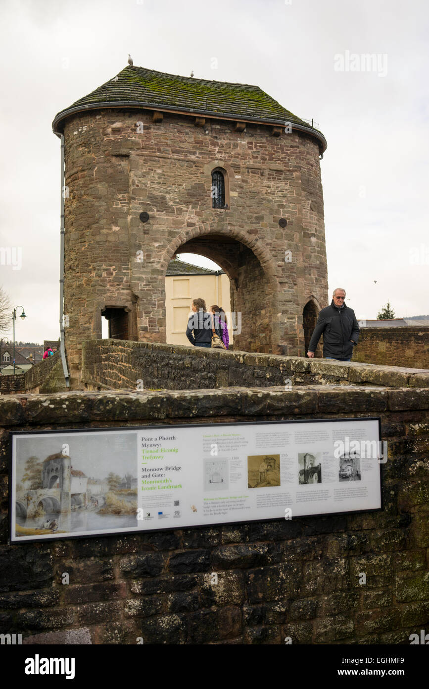 Monnow Bridge in Monmouth, Wales Stock Photo - Alamy