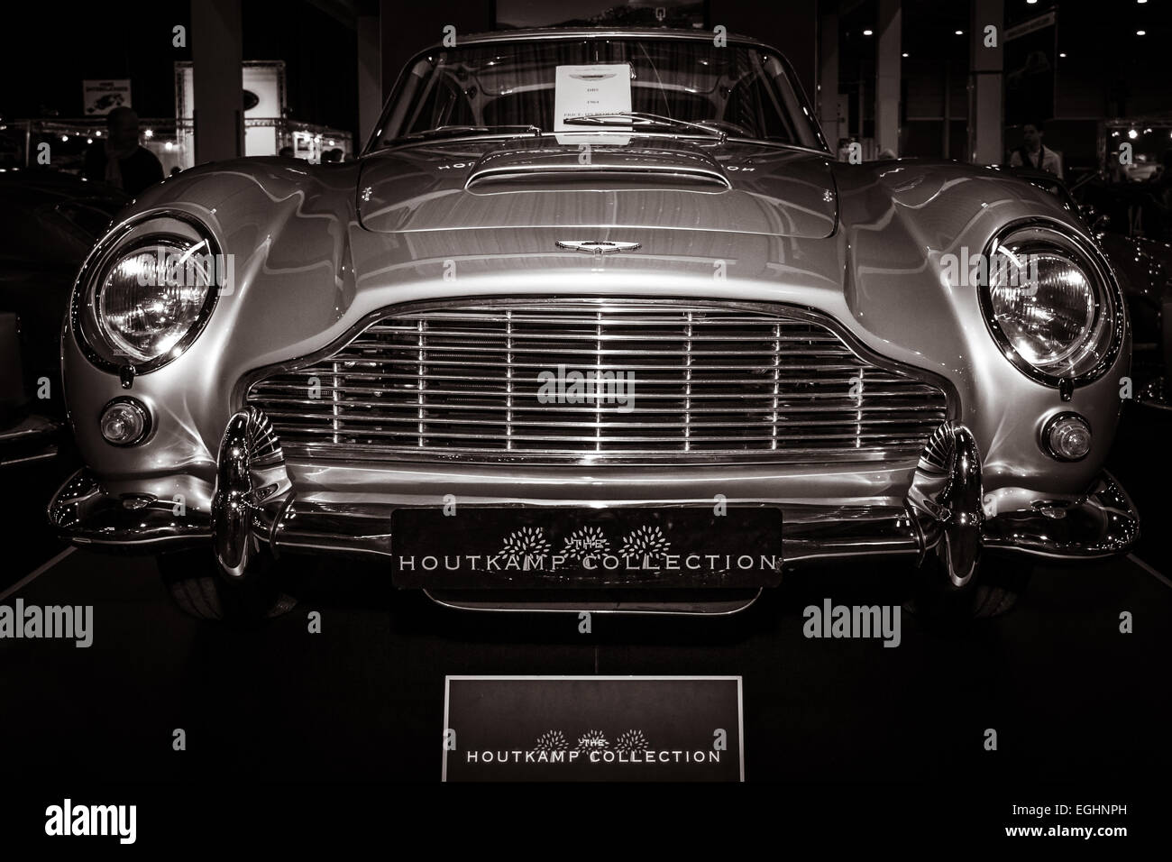 The luxury grand tourer car Aston Martin DB5, 1964. Stylization. Toning ...