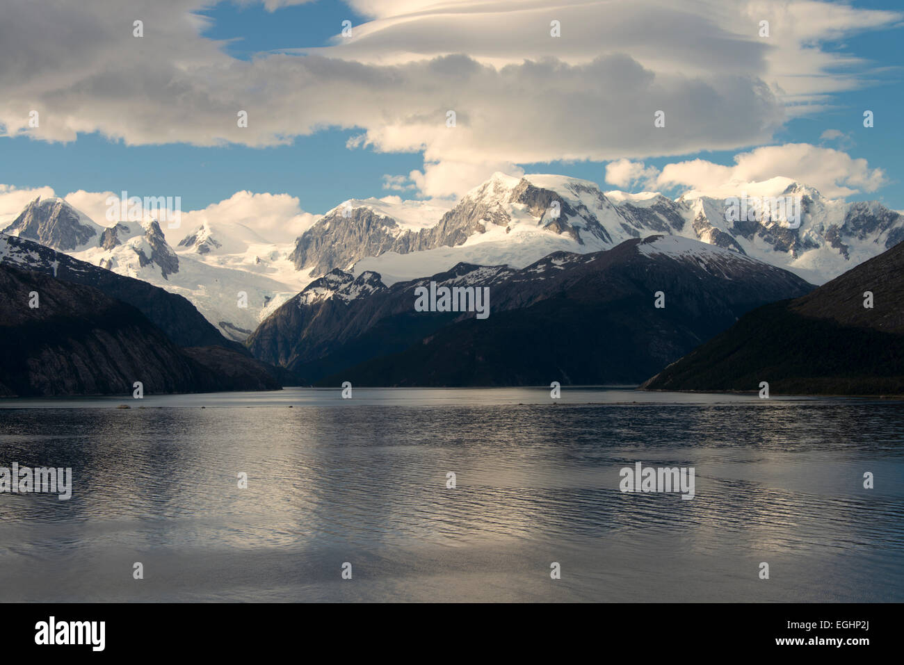 Glacier Alley along the north branch of the Beagle Channel Chile ...