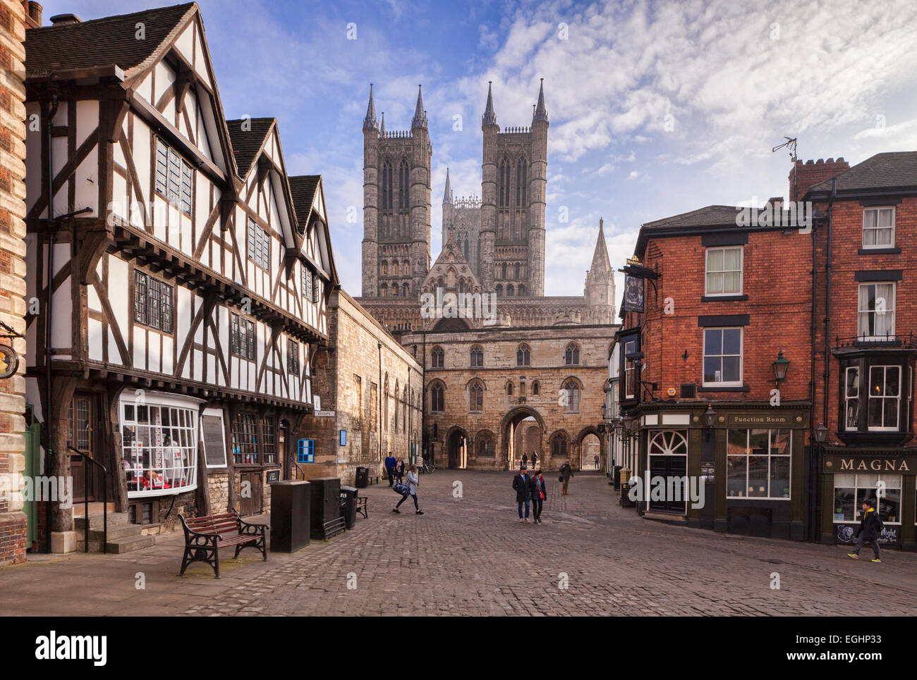 Castle Square, Lincoln, with a view of the Exchequer Gate and the ...