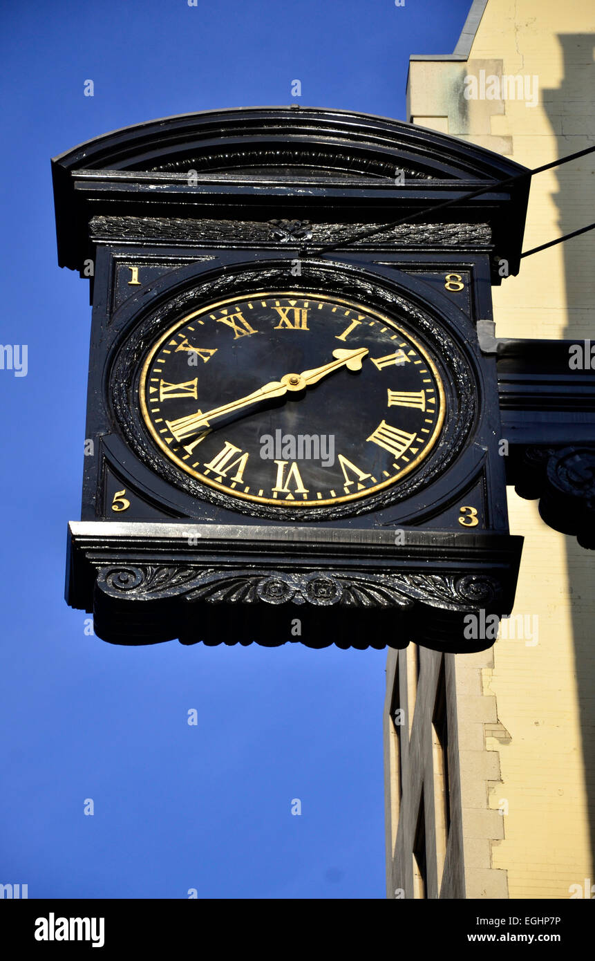Clock dated 1853 on the wall of St Martin Orgar Church, City of London ...
