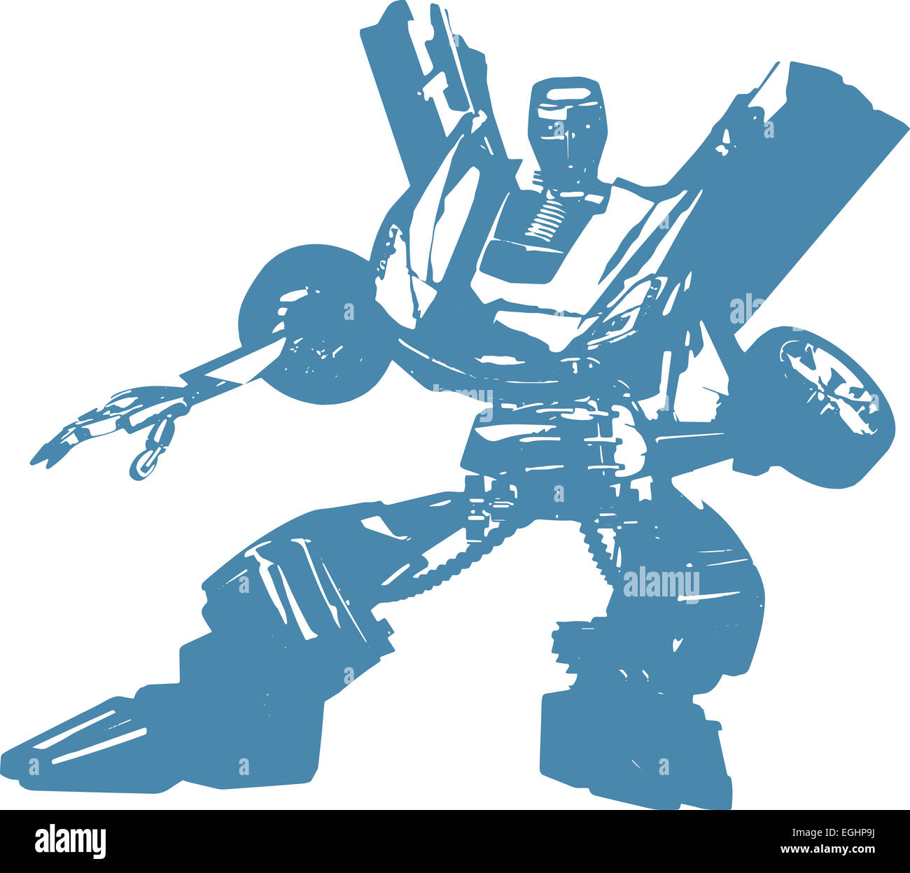 Illustration Abstract Metal Robot Car on White Stock Photo - Alamy