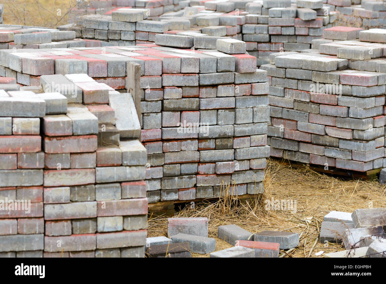 Stack of calcium silicate bricks on a construction site Stock Photo - Alamy