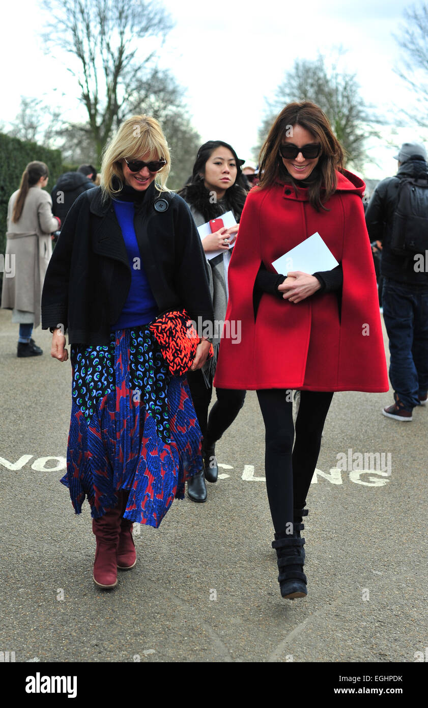 Deborah Brett (L) attending the Burberry show during London fashion ...