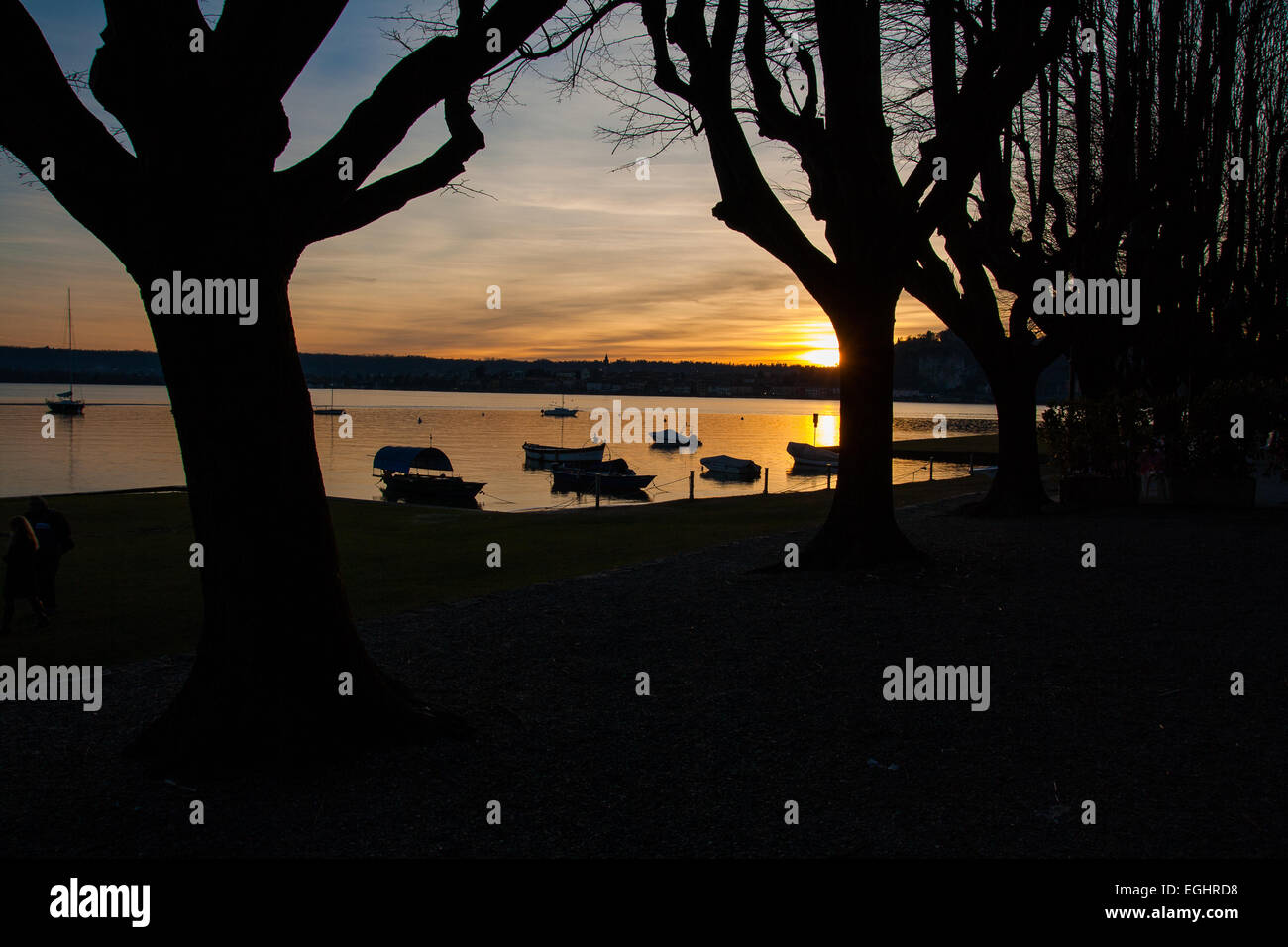 Lakeside of Angera, Lago Maggiore, Lombardia, Italy Stock Photo - Alamy