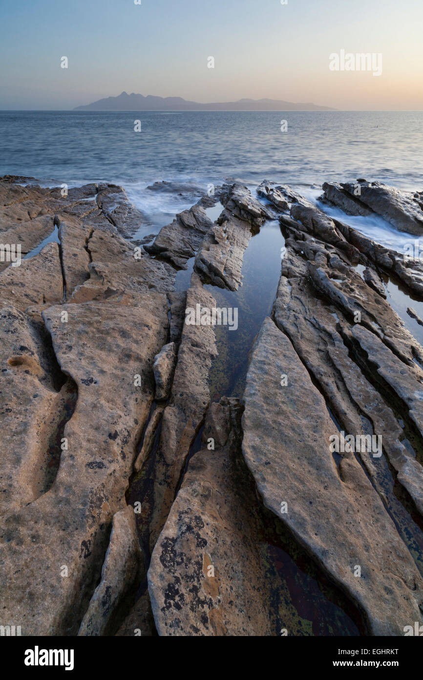 The Isle of Rum as seen from Elgol, Isle of Skye Stock Photo - Alamy