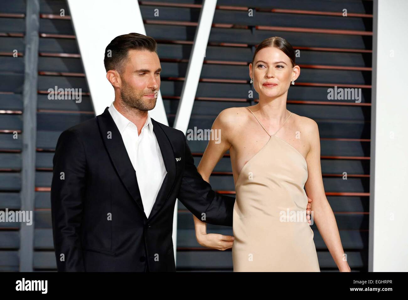 Beverly Hills Ca Usa 23rd Feb 2015 Adam Levine Behati Prinsloo
