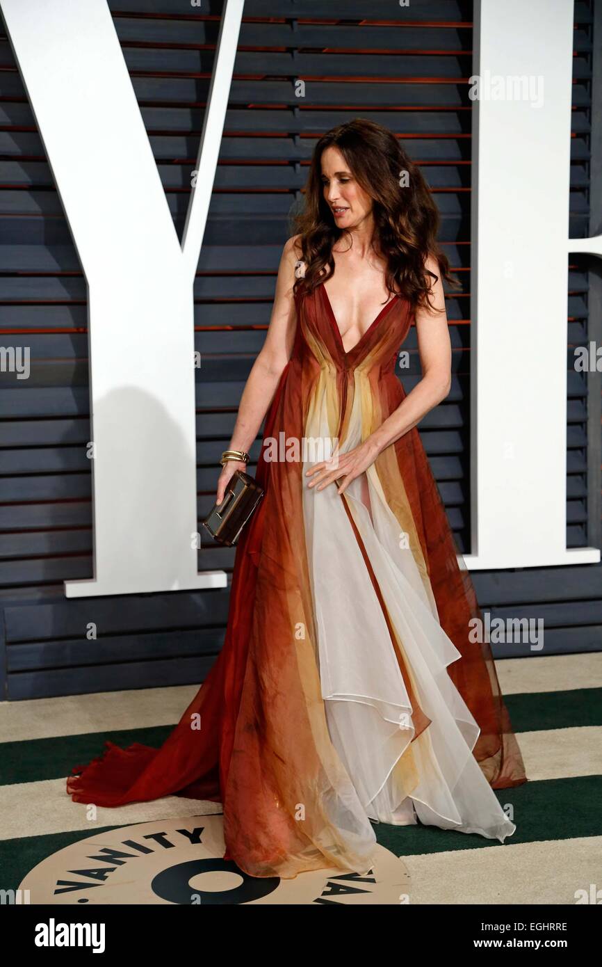 Feb. 23, 2015 - Beverly Hills, CA, USA - Andie MacDowell.Vanity Fair ...