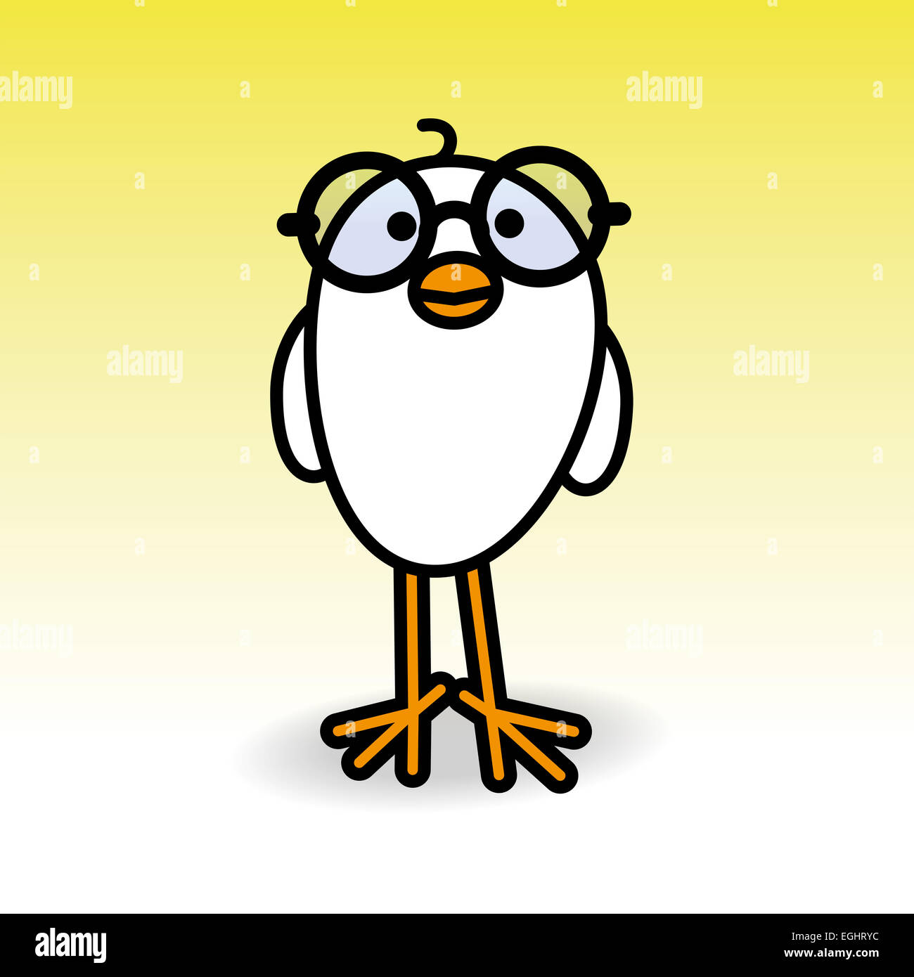 Single Smiling White Chick Wearing Round Black Rimmed Spectacles ...