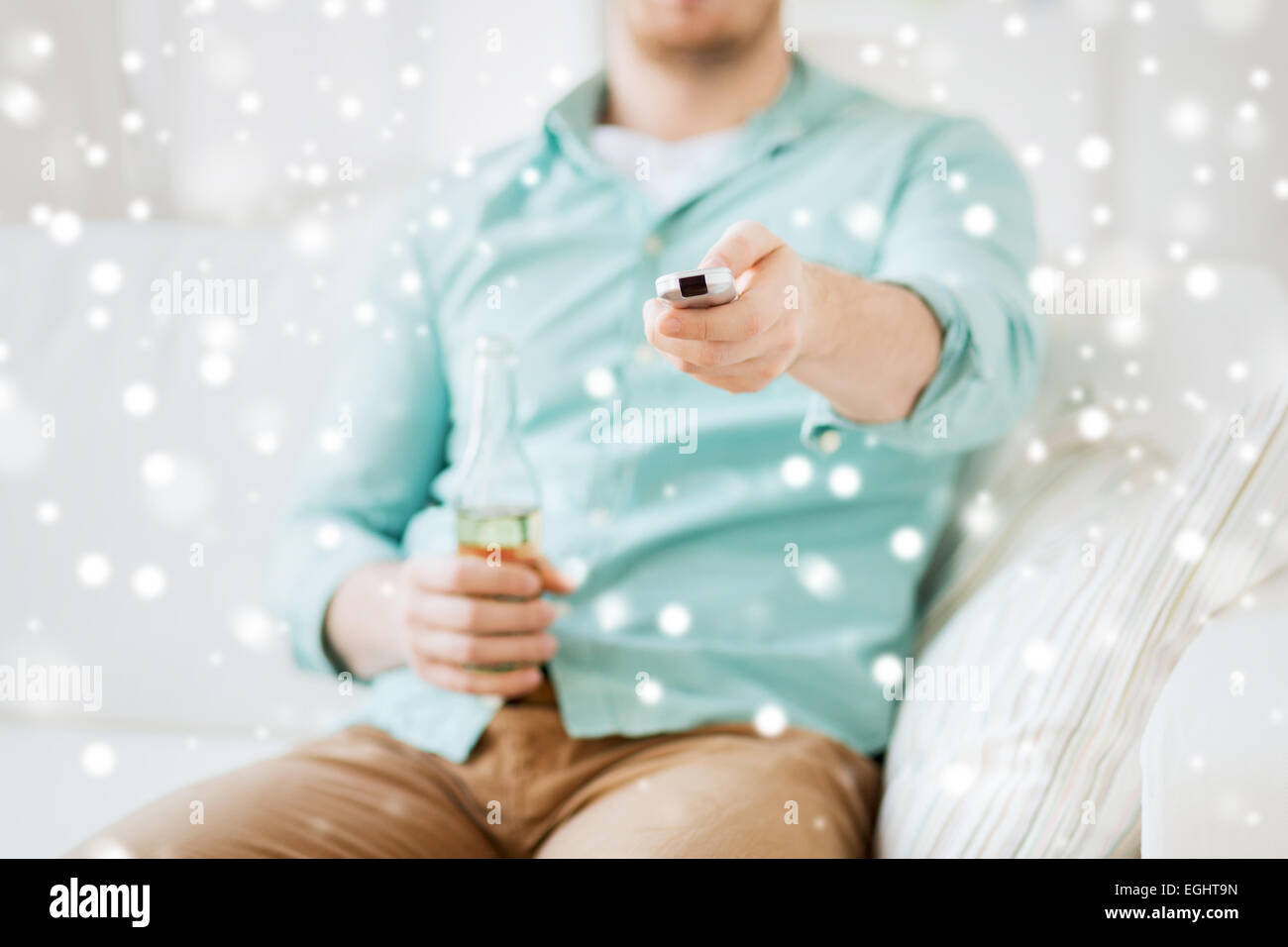 Remote couch relax beer hi-res stock photography and images - Alamy