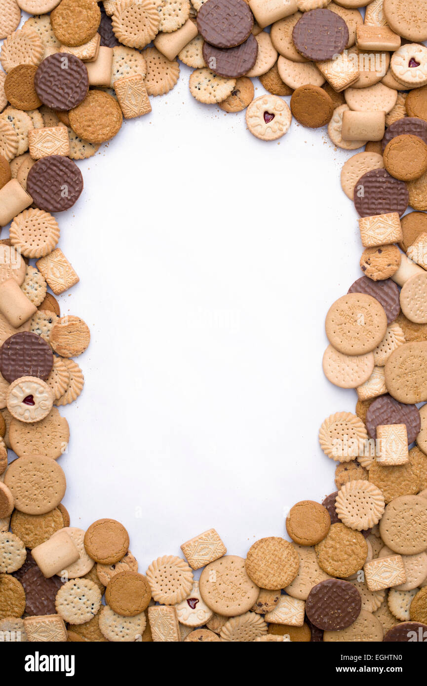 Assorted Biscuits on white background Stock Photo - Alamy