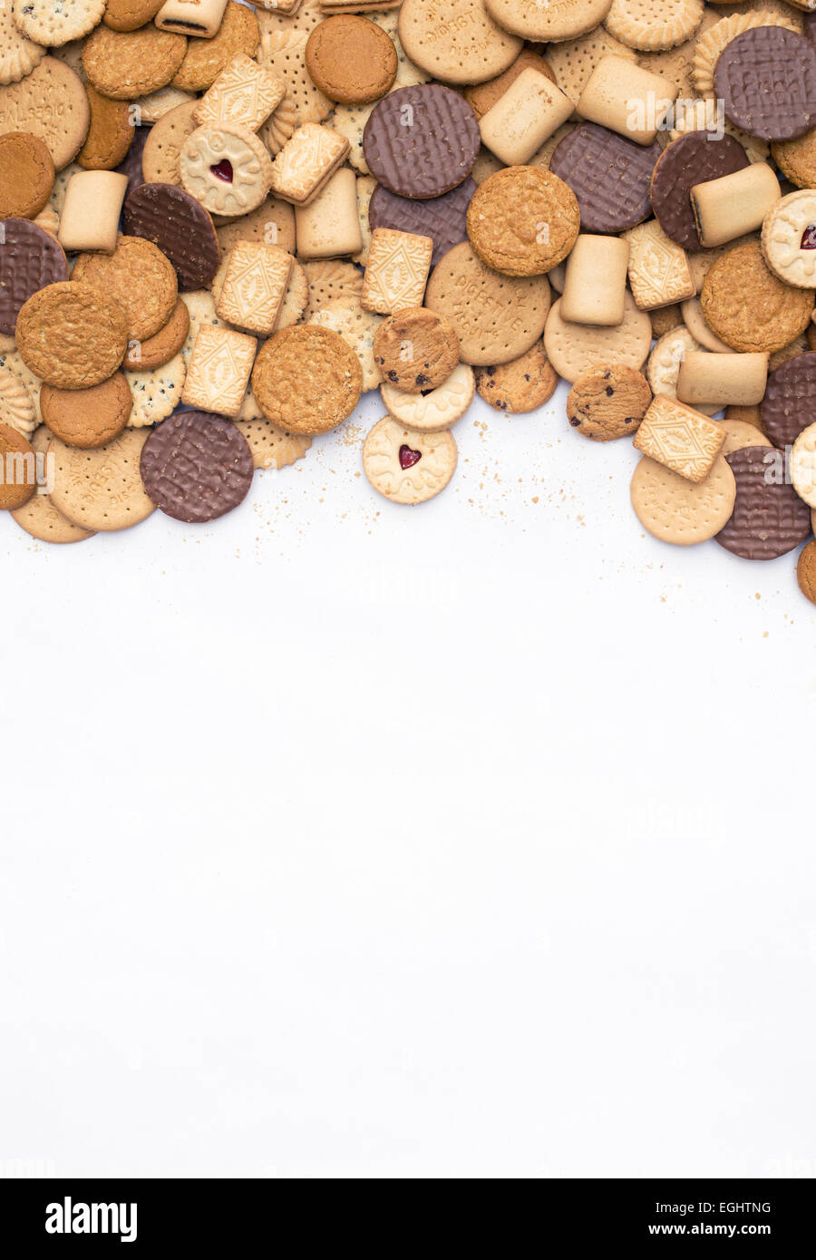 Assorted Biscuits on white background Stock Photo - Alamy