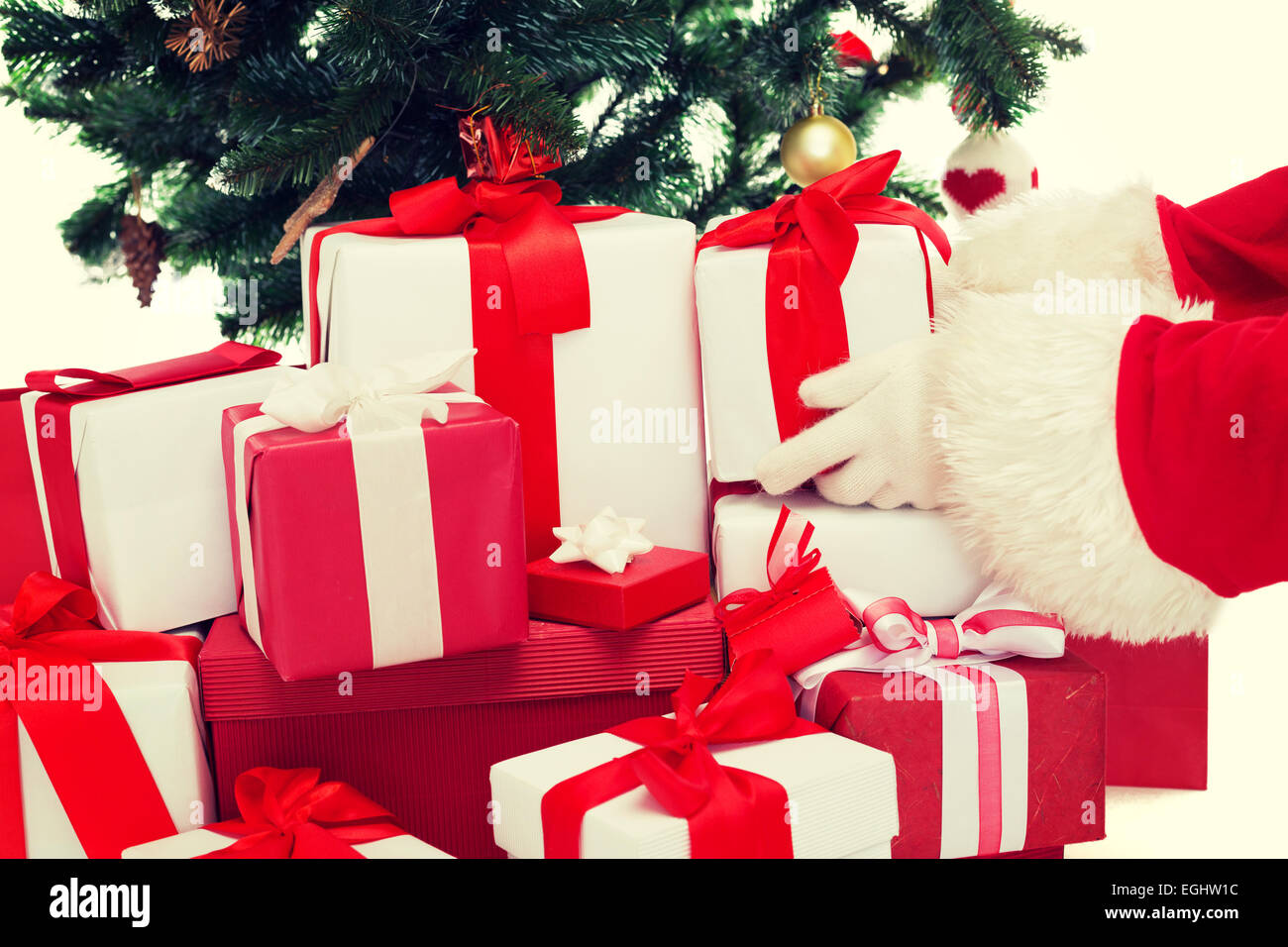 close up of santa claus with presents Stock Photo - Alamy