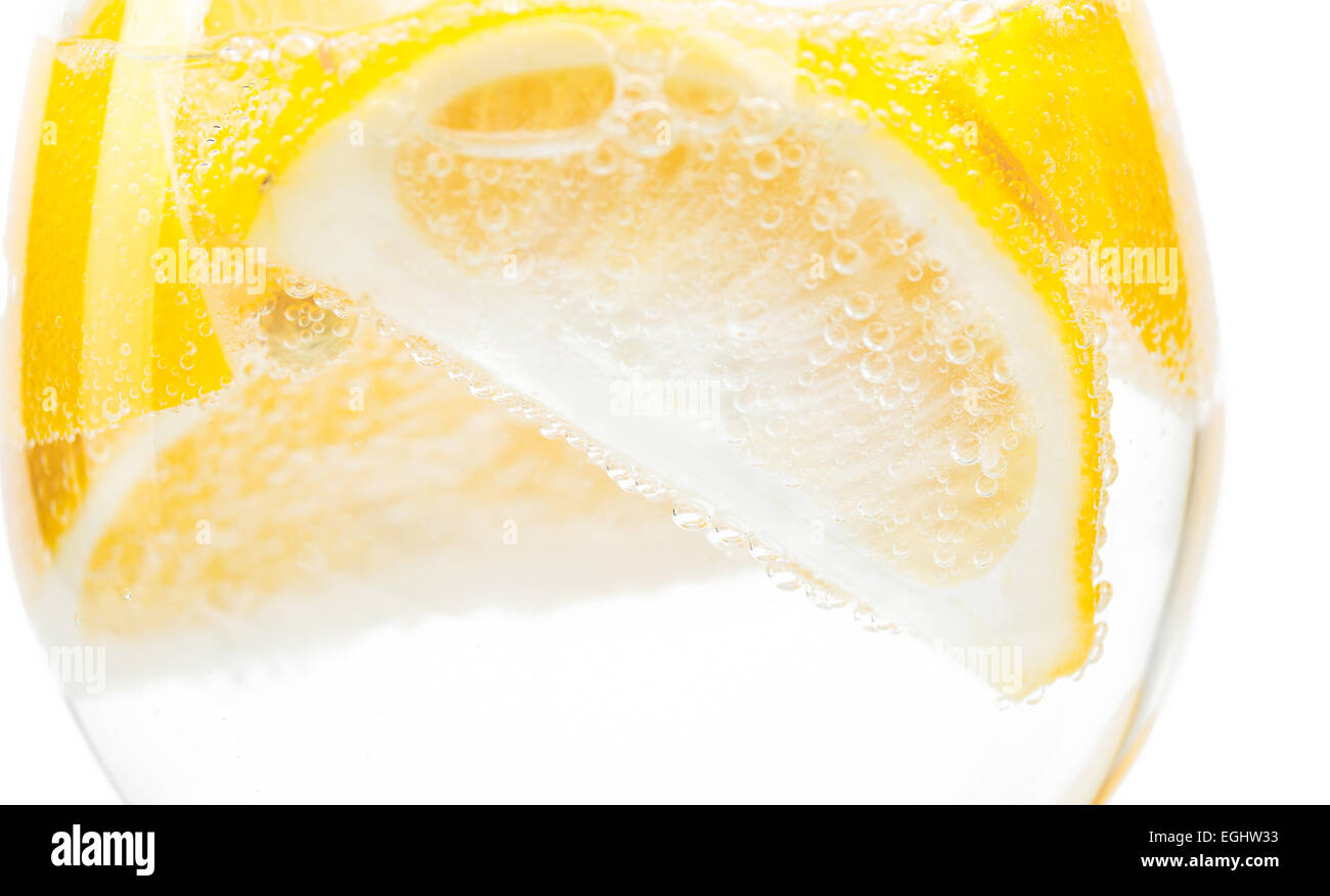 lemon in glass Stock Photo - Alamy