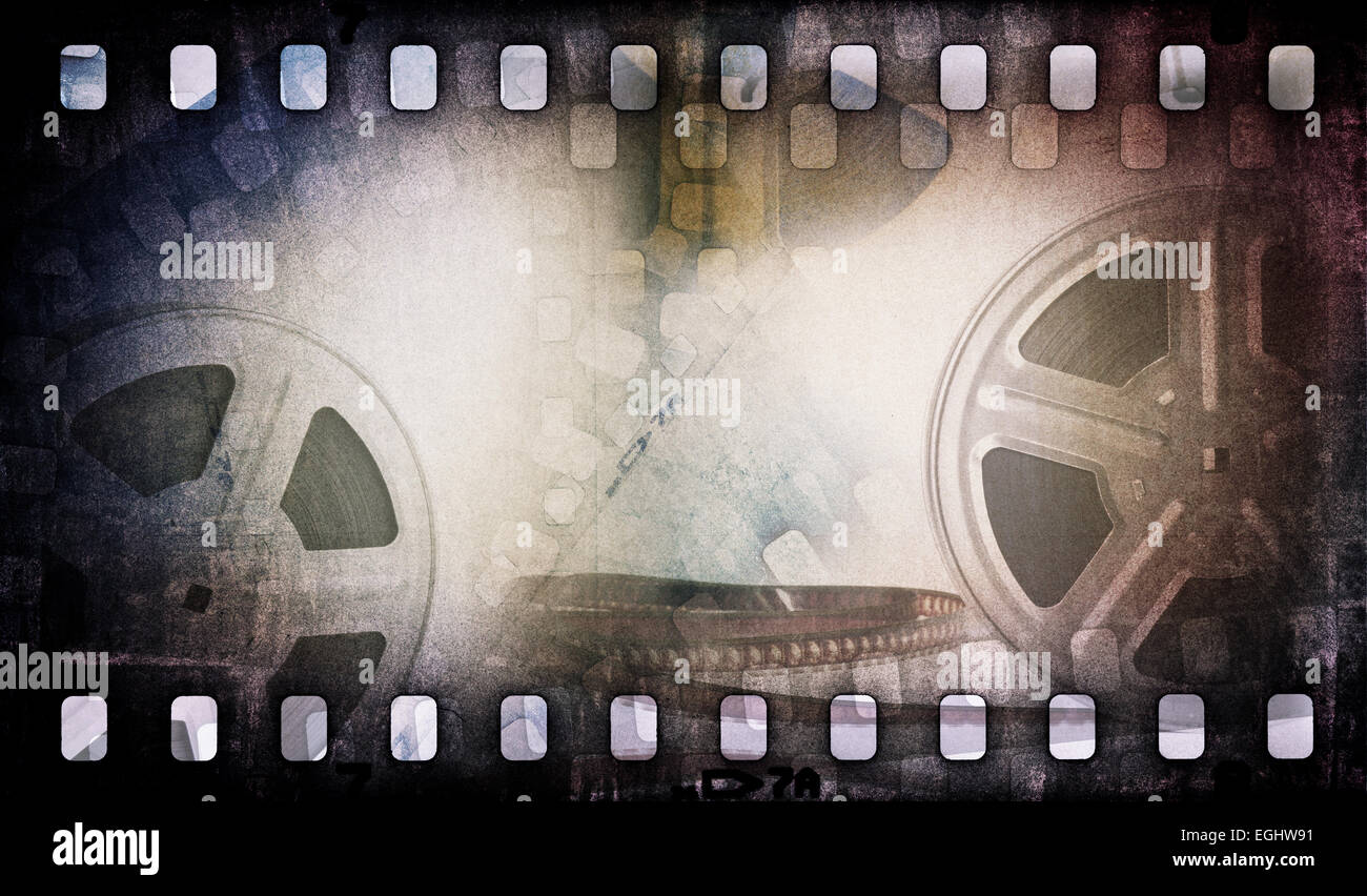 Motion picture film reel with photostrip Stock Photo - Alamy