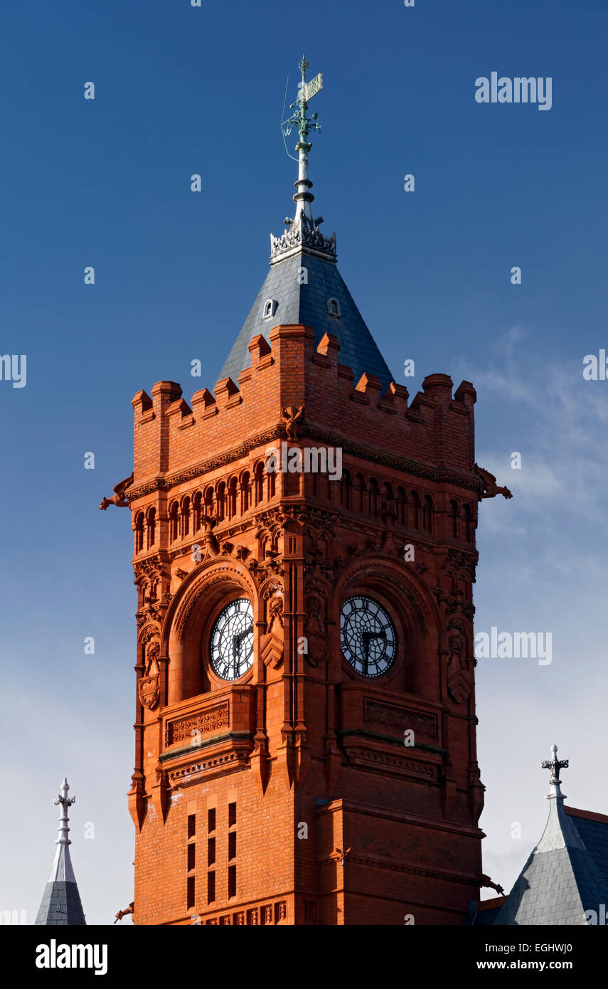 Clock Tower, Victorian Pierhead Building, Cardiff Bay, Wales, UK Stock ...