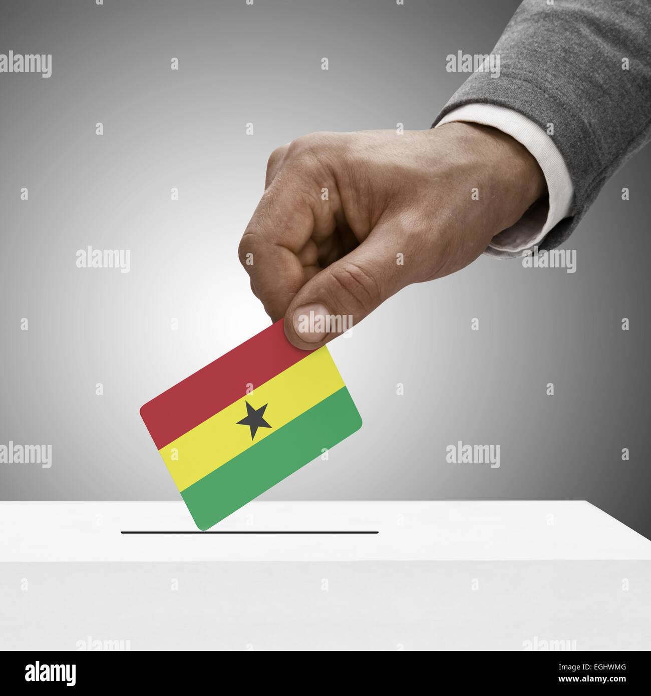 Black male holding flag. Voting concept - Ghana Stock Photo - Alamy