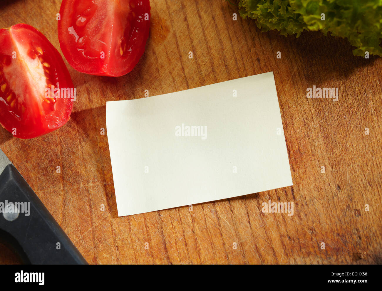 Blank Recipe Card (or Shopping List) with Ingredients Stock Photo - Alamy