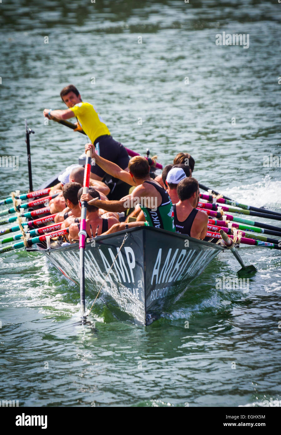 Trainera regatta in Portugalete. Biscay, Basque Country, Spain, Europe ...