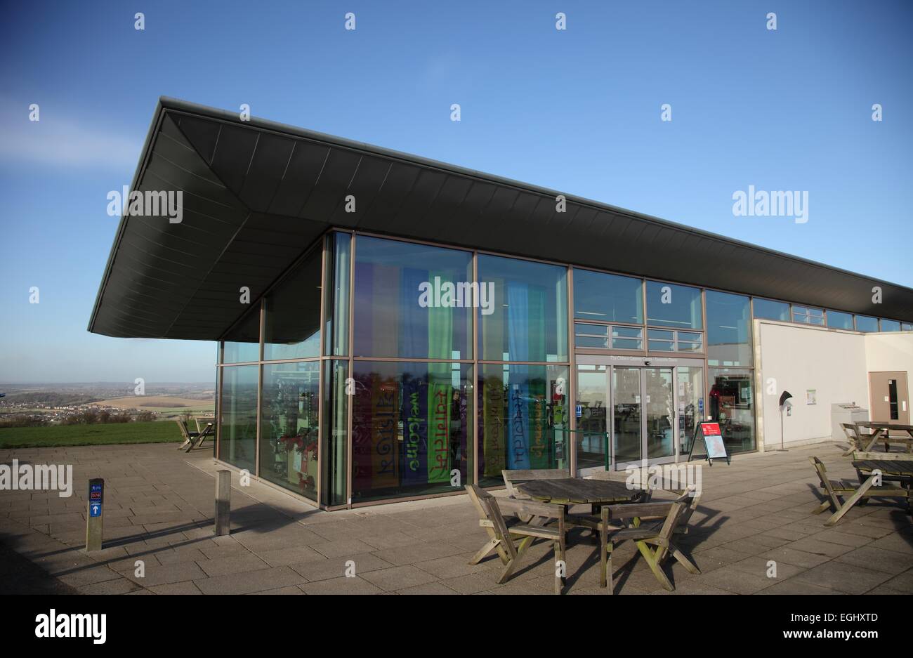 Dunstable Downs visitor centre Stock Photo - Alamy