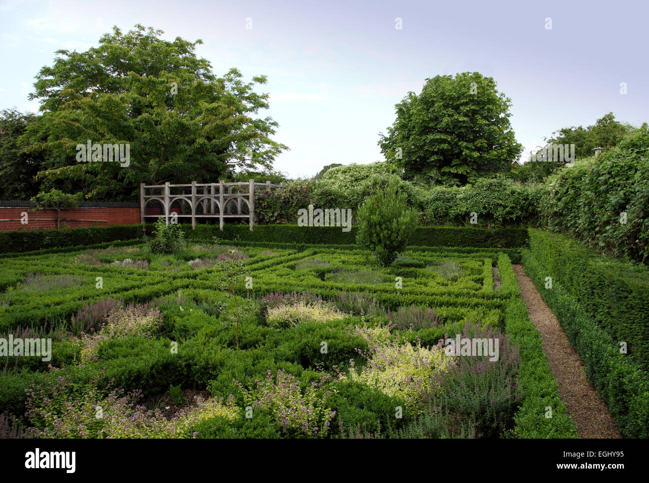 Knot garden behind the library in Knowle, Solihull, West Midlands Stock ...