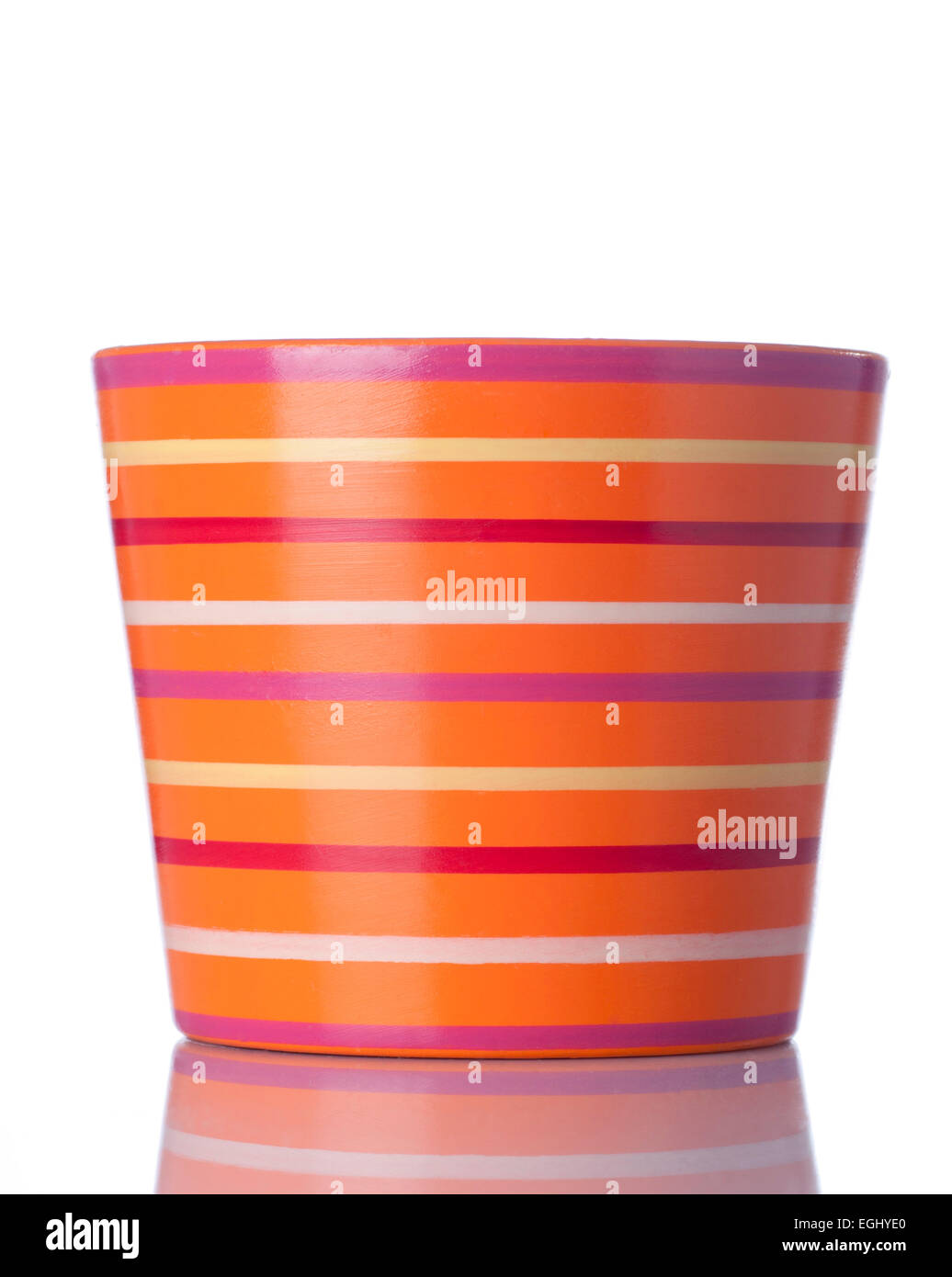 colorful flower pot isolated on white Stock Photo - Alamy